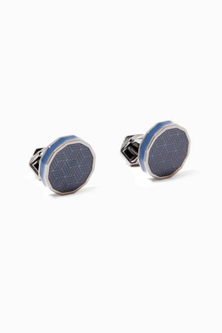 Shop S.T. Dupont Silver Round Palladium Cufflinks for Men | Ounass UAE
