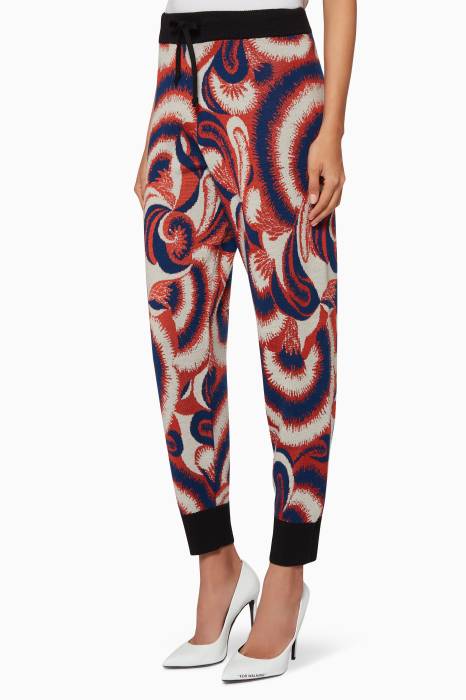 Shop Luxury Mother of Pearl Multi-Coloured Printed Treeva Pants ...